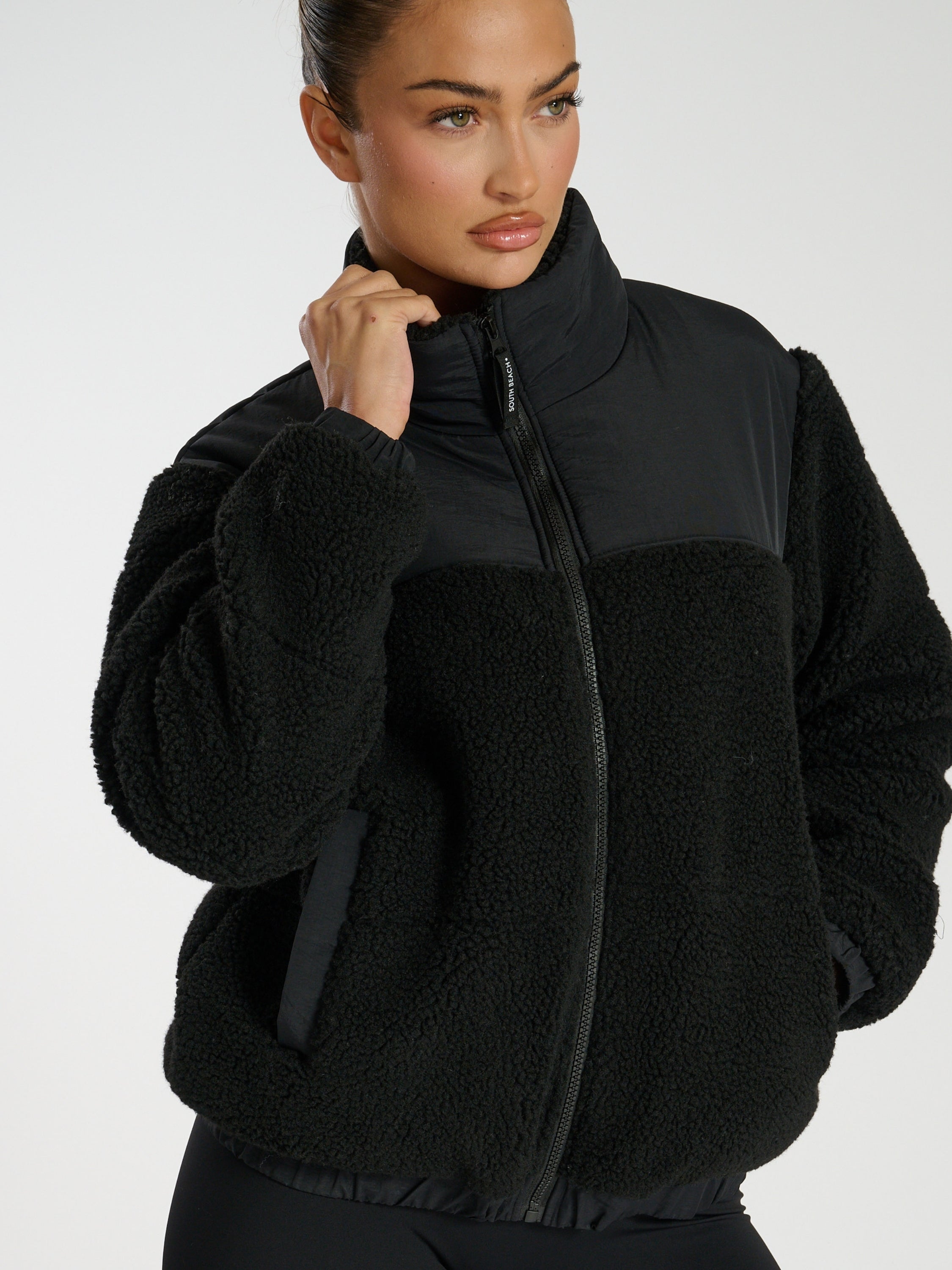 Black Borg Zip Up Padded Jacket – Continental Textiles