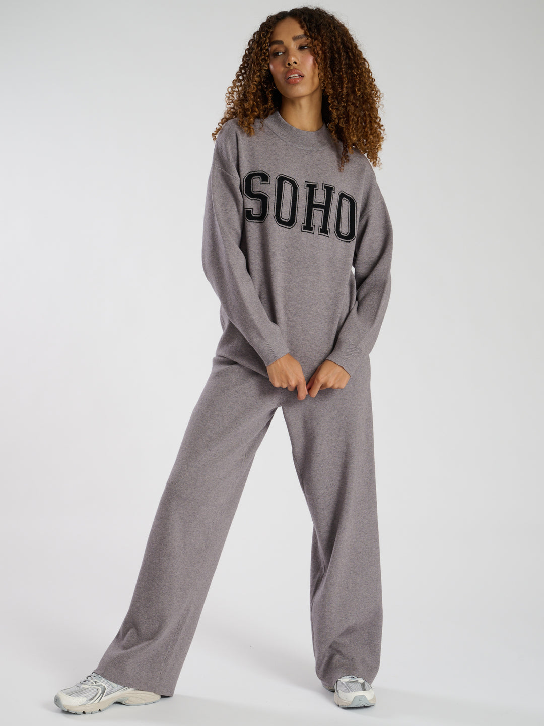 Grey Knitted Wide Leg Jogger – Continental Textiles
